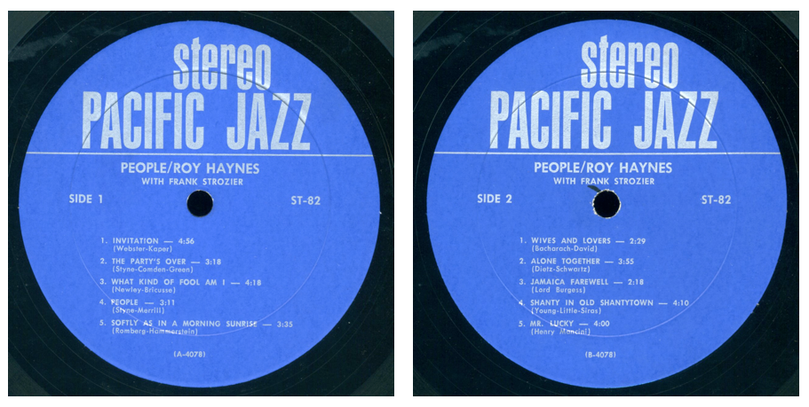 PACIFIC JAZZ / WORLD PACIFIC LABELOGRAPHY